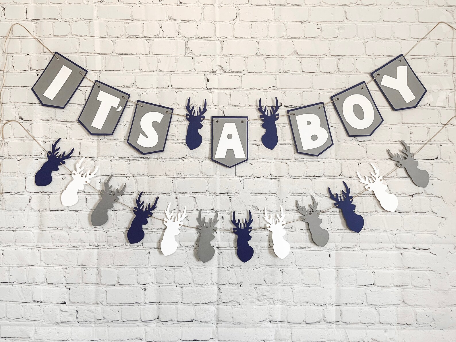 It's A Boy Banner / It's A Boy Deer Banner / Deer Garland / Baby Shower ...