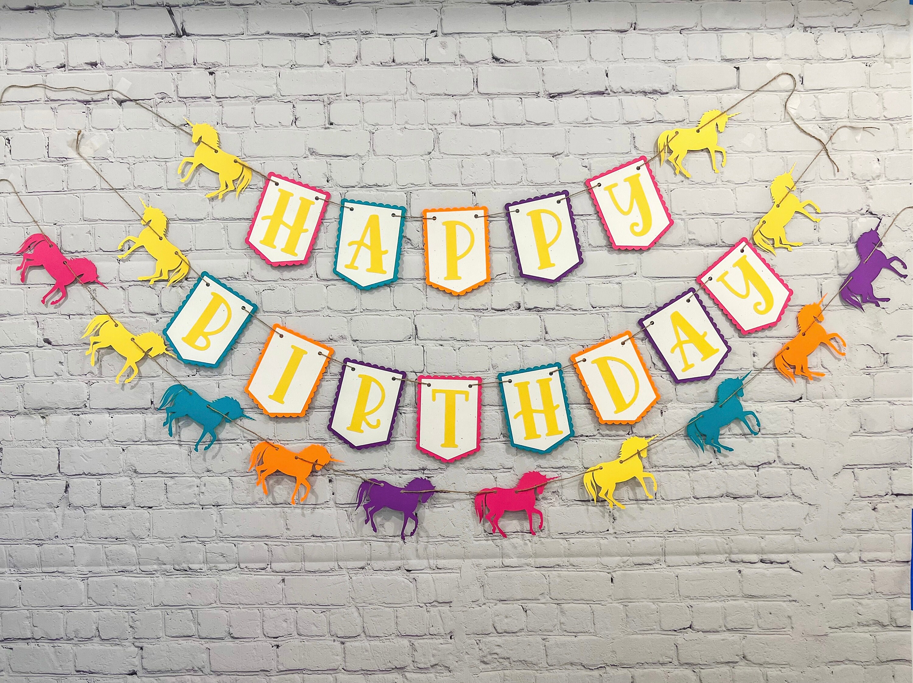 Unicorn Happy Birthday Banner / Unicorn Birthday Banner / Unicorn ...