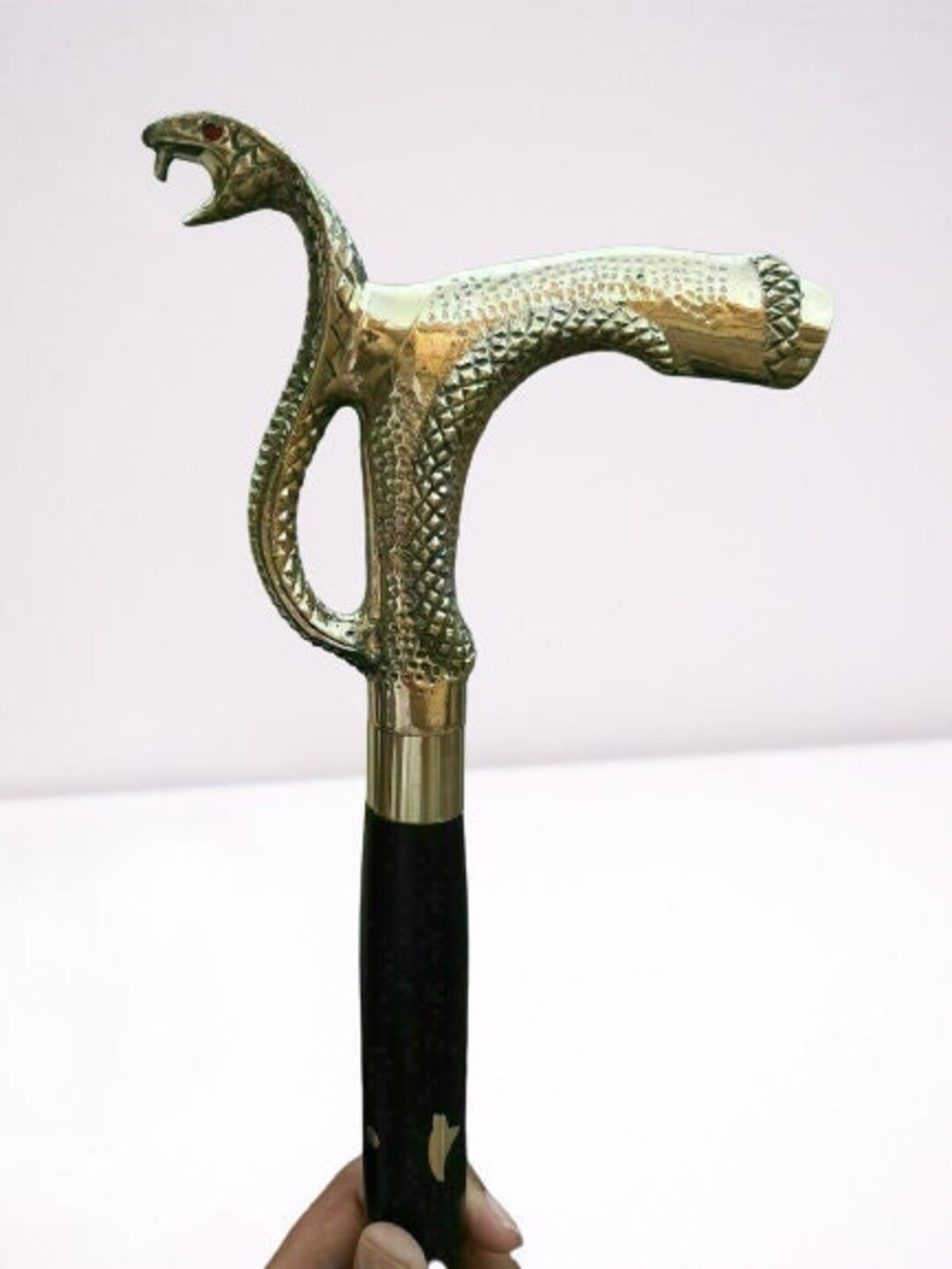 Designer Brass Snake Head Handle Wooden Walking Stick Cane - Etsy