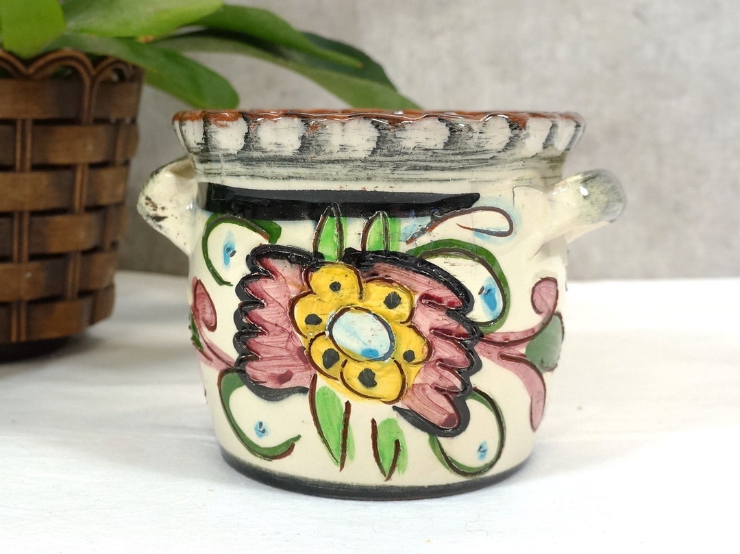 Small Vintage Flower Pot, Planter, Ceramic Pot 'hükli' - Hand-turned ...