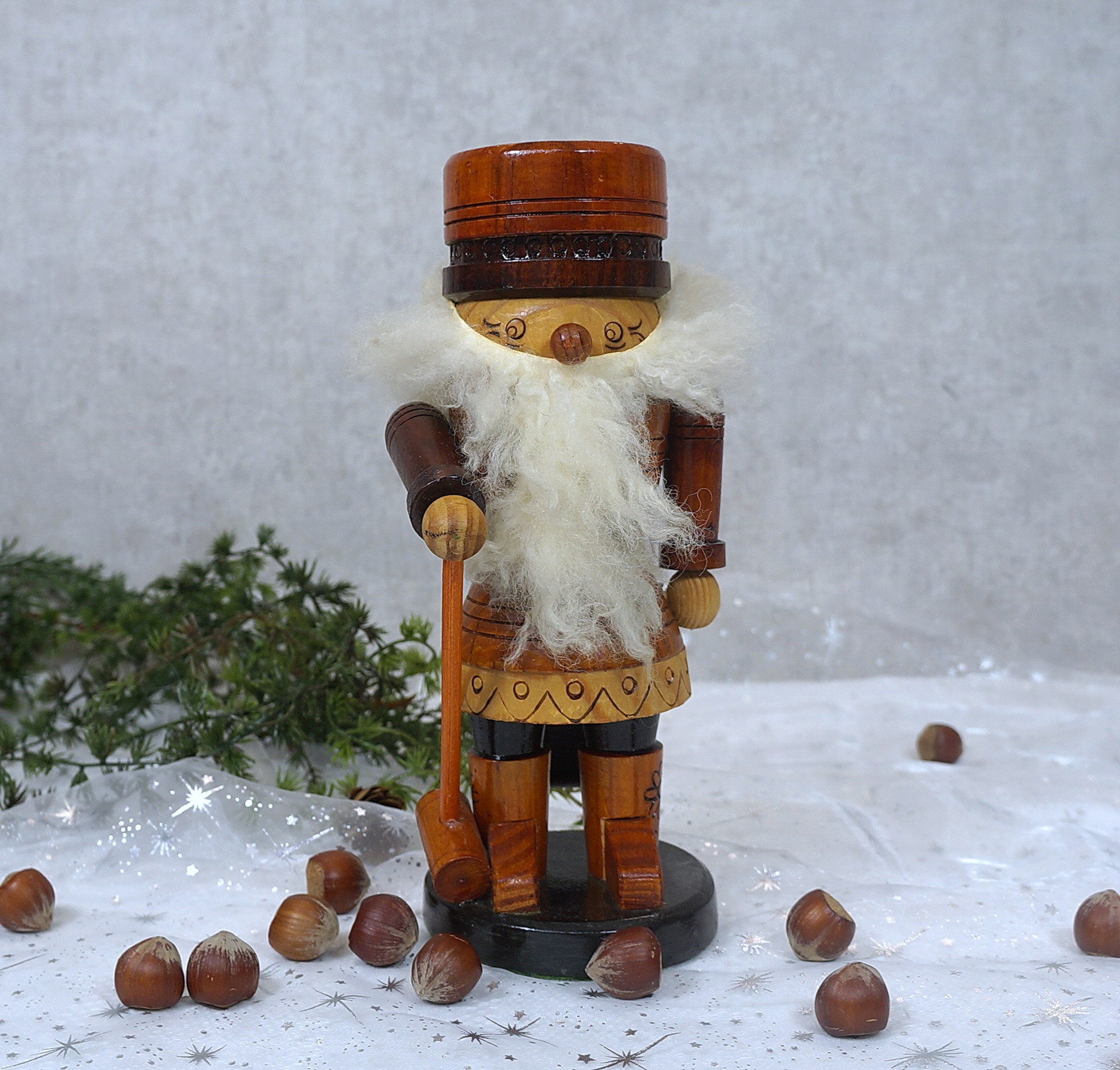 Erzgebirge Nussknacker 70er Jahre Weihnachtsdeko Holzfigur Volkskunst ...