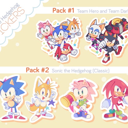 Sonic the Hedgehog Stickers classic Set 3 /sonic / SEGA / | Etsy