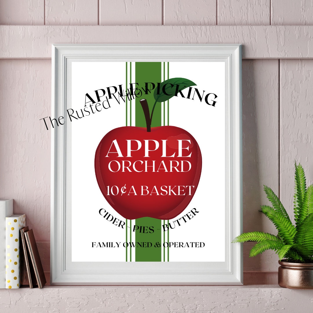 Apple Orchard ~ Sign Graphic Instant PNG Digital Download Printable Art ...