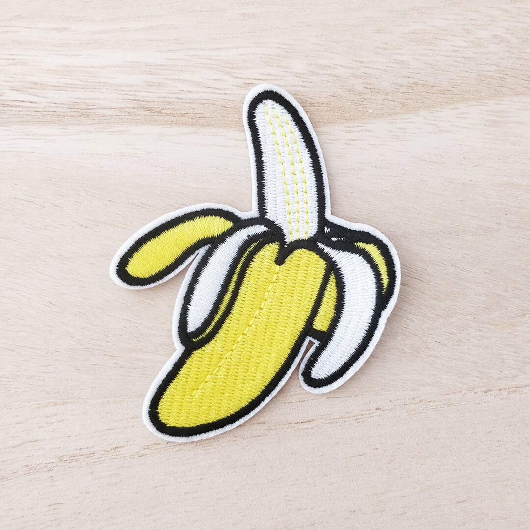 Half-peeled Banana Iron on Patch, Embroidery Patch, Cute Kawaii Patch ...
