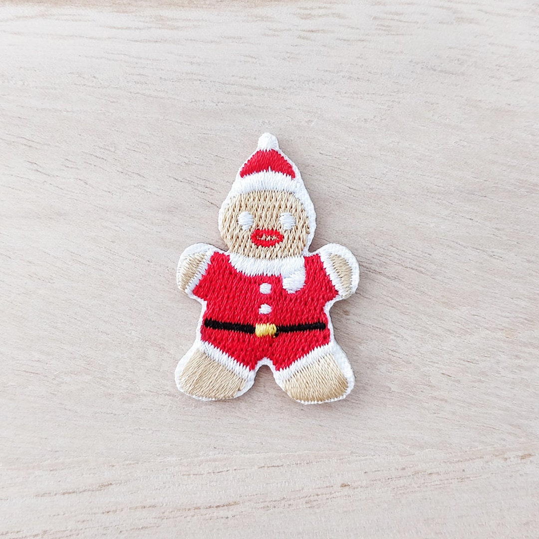 Santa Gingerbread Man Iron on Patch Embroidery Patch Cute - Etsy