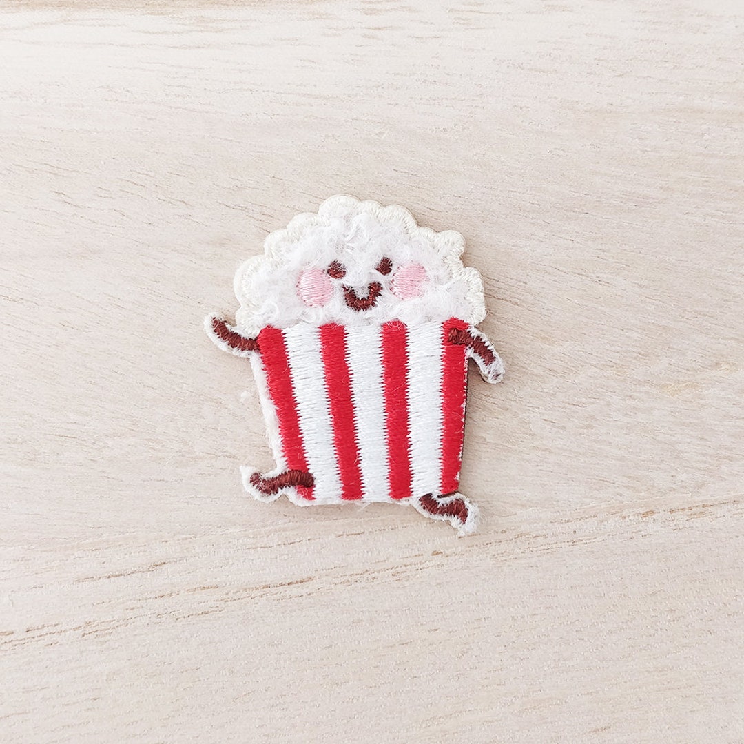Happy Walking Popcorn Iron on Patch, Embroidery Patch, Cute Kawaii ...