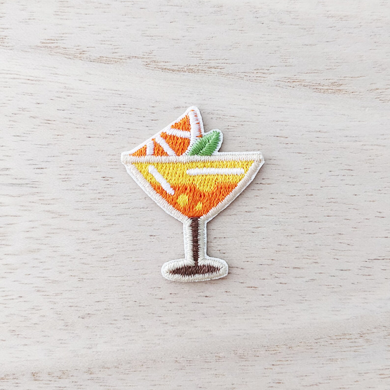Orange Cocktail Drink Iron on Patch, Embroidery Patch, Cute Kawaii ...