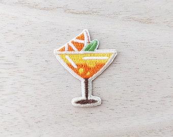 Orange Cocktail Drink Iron on Patch Embroidery Patch Cute - Etsy