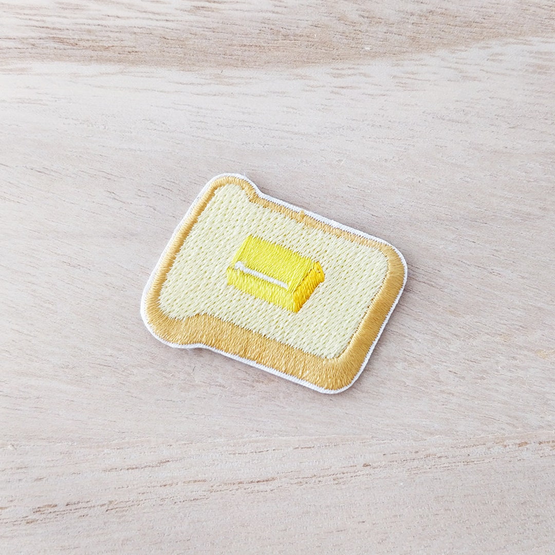 Slice of Bread With Butter Iron on Patch, Embroidery Patch, Cute Kawaii ...