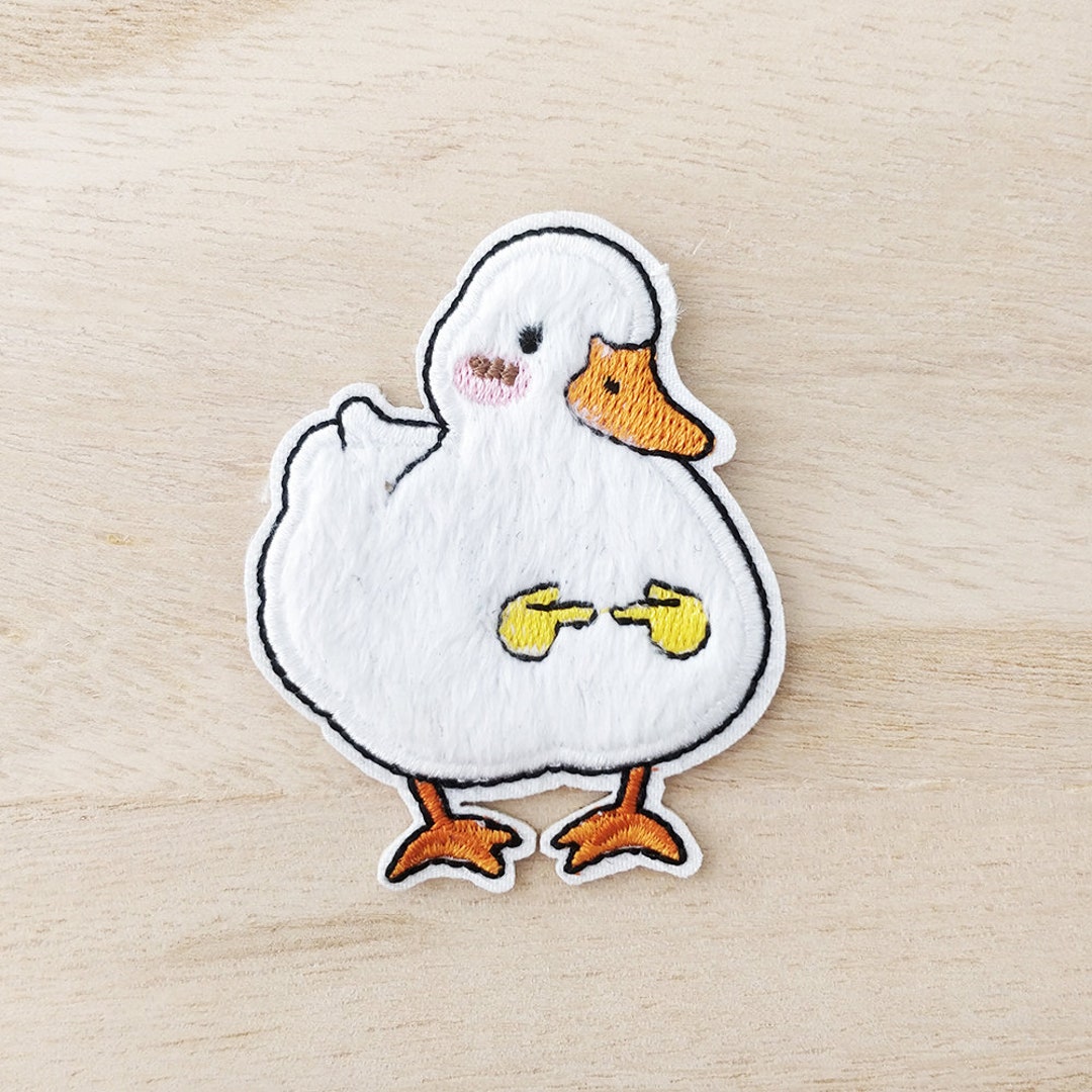 Shy Duck Emoji Hands Iron on Patch, Embroidery Patch, Cute Kawaii Patch ...