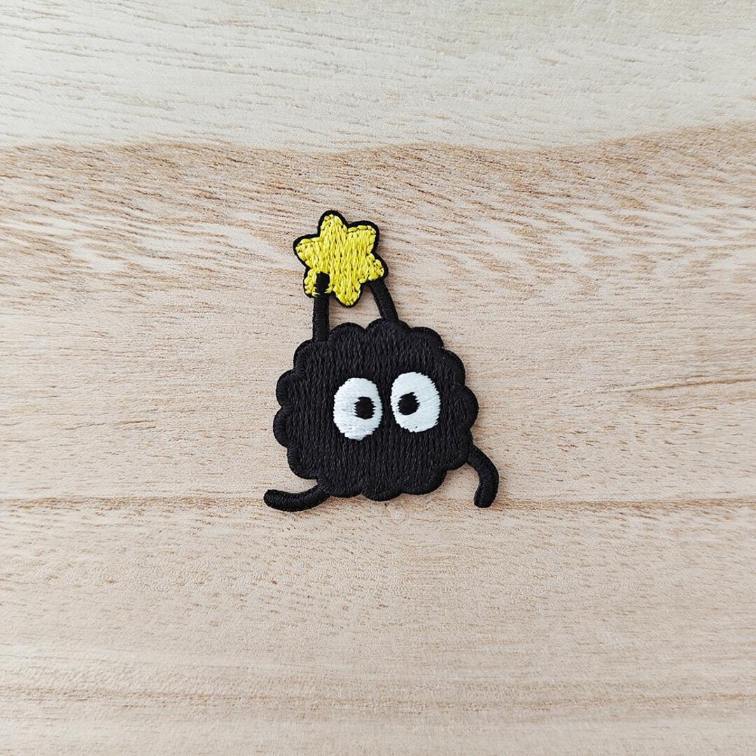 Soot Ball With Star Iron on Patch, Embroidery Patch, Cute Kawaii Patch ...