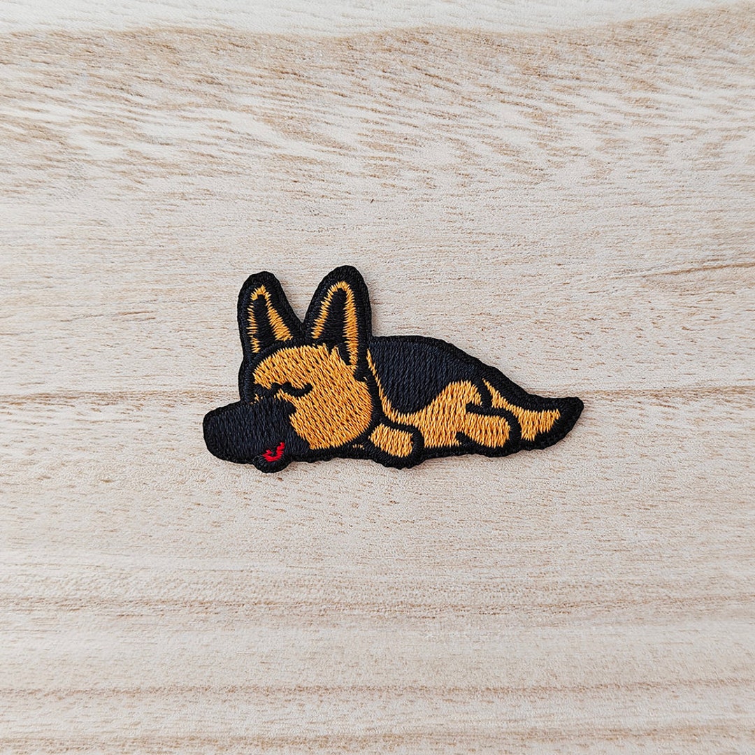 Sleeping German Shepherd Dog Iron on Patch, Embroidery Patch, Cute Kawaii Patch, Sew on Patch ...