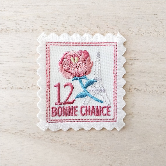 Vintage-style Flower Stamp Iron on Patch Embroidery Patch | Etsy