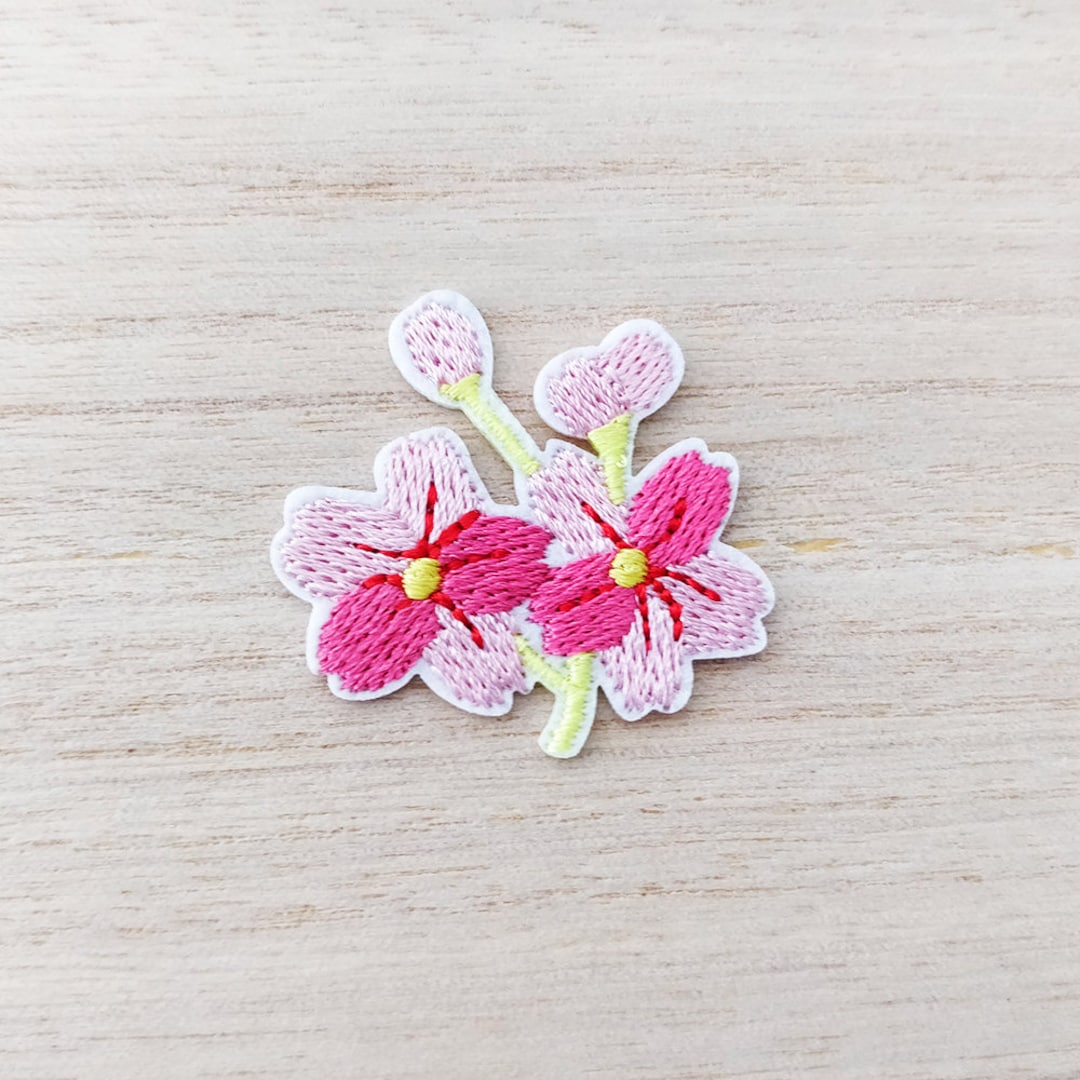 Sakura Cherry Blossom Flower Iron on Patch, Embroidery Patch, Cute ...