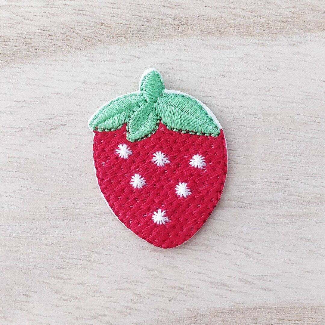 Red Strawberry, Embroidery Patch, Cute Kawaii Patch, Sew on Patch ...
