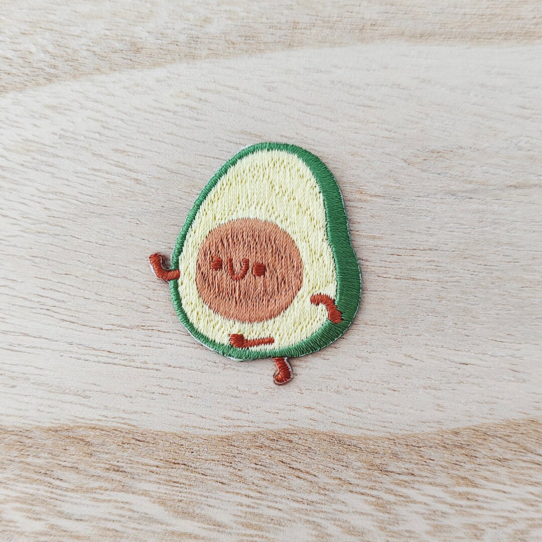 Happy Walking Avocado Iron on Patch, Embroidery Patch, Cute Kawaii ...