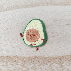 Happy Walking Avocado Iron on Patch, Embroidery Patch, Cute Kawaii ...