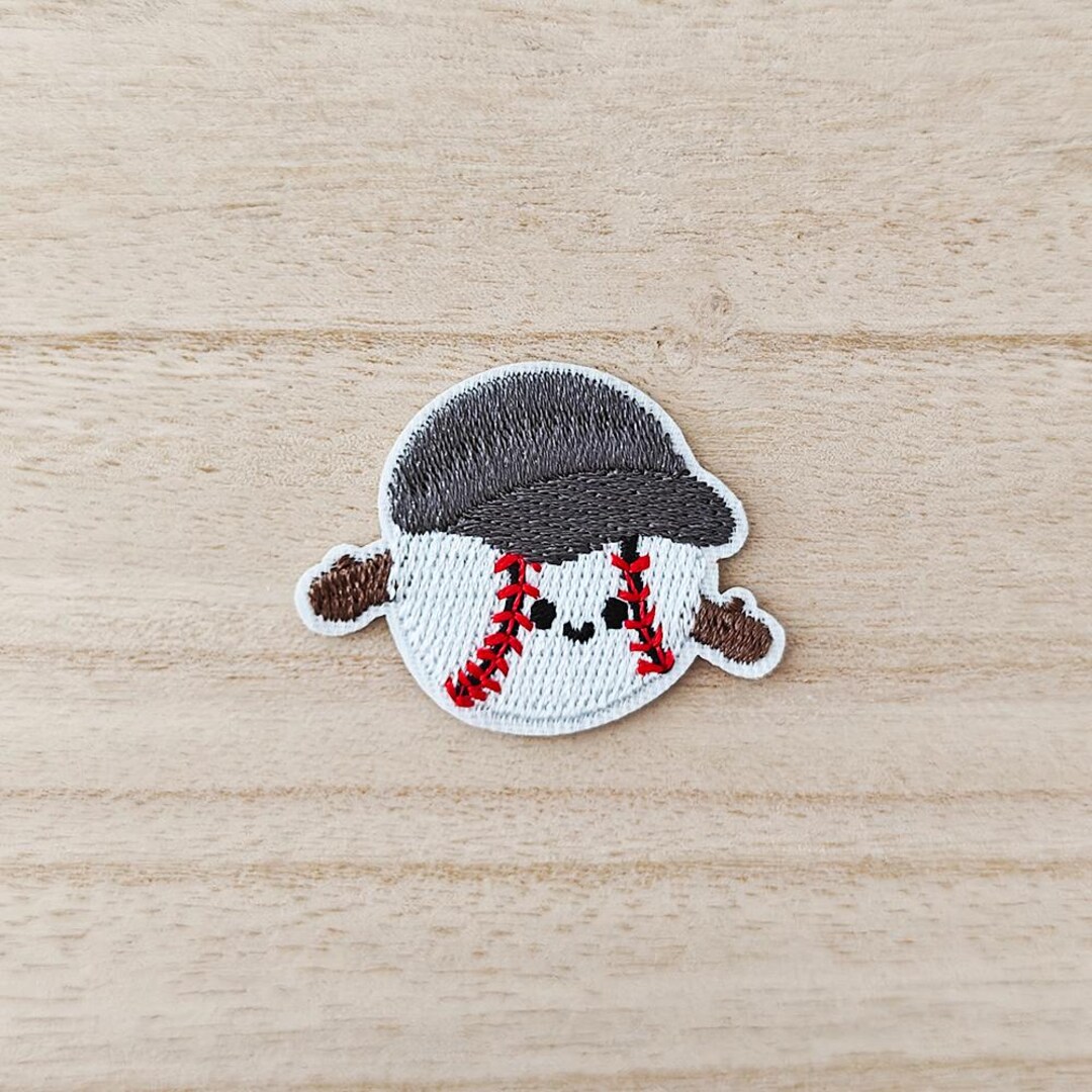 Smiley Baseball With Cap Iron on Patch, Embroidery Patch, Cute Kawaii ...
