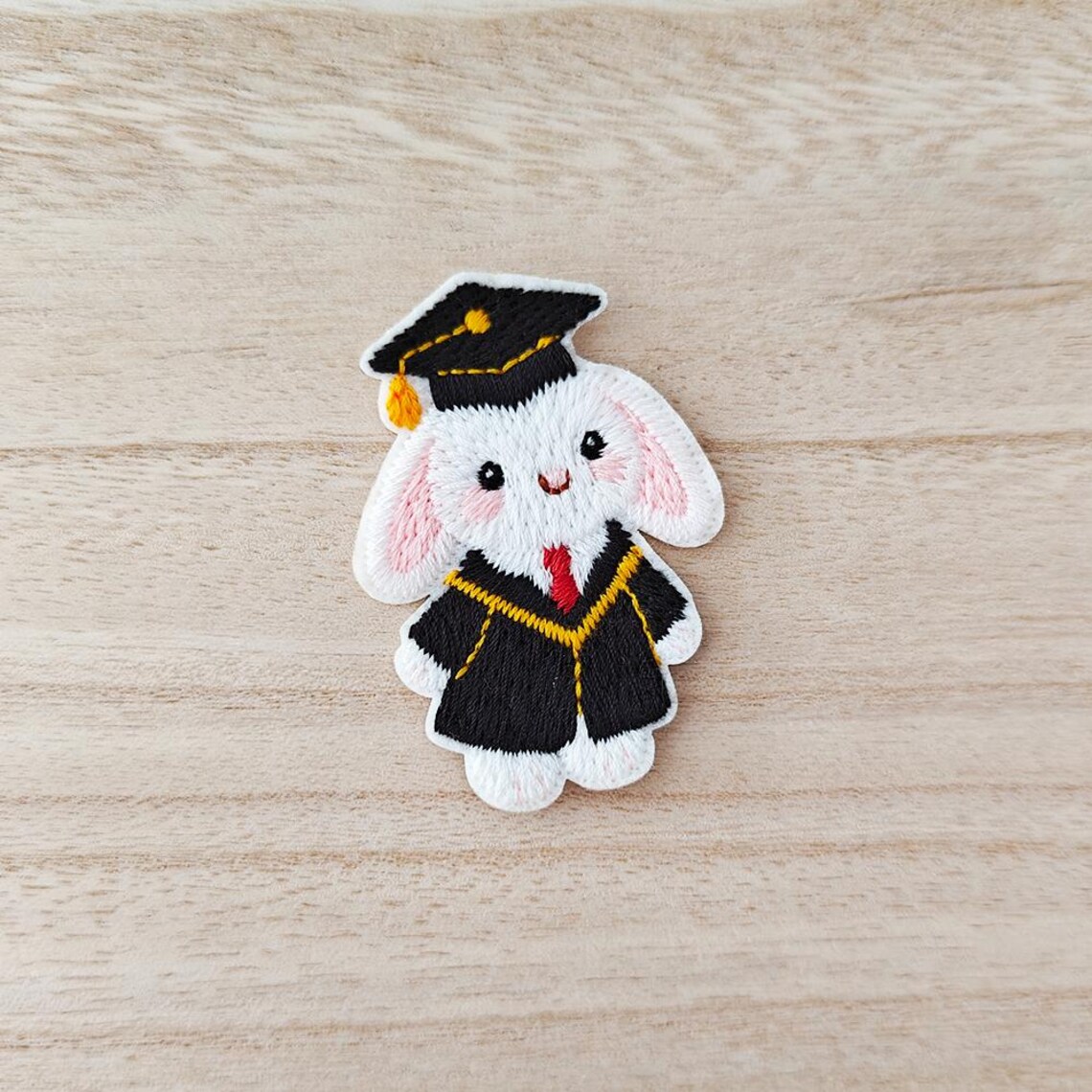 Graduation Cap Bunny Rabbit Iron on Patch, Embroidery Patch, Cute ...