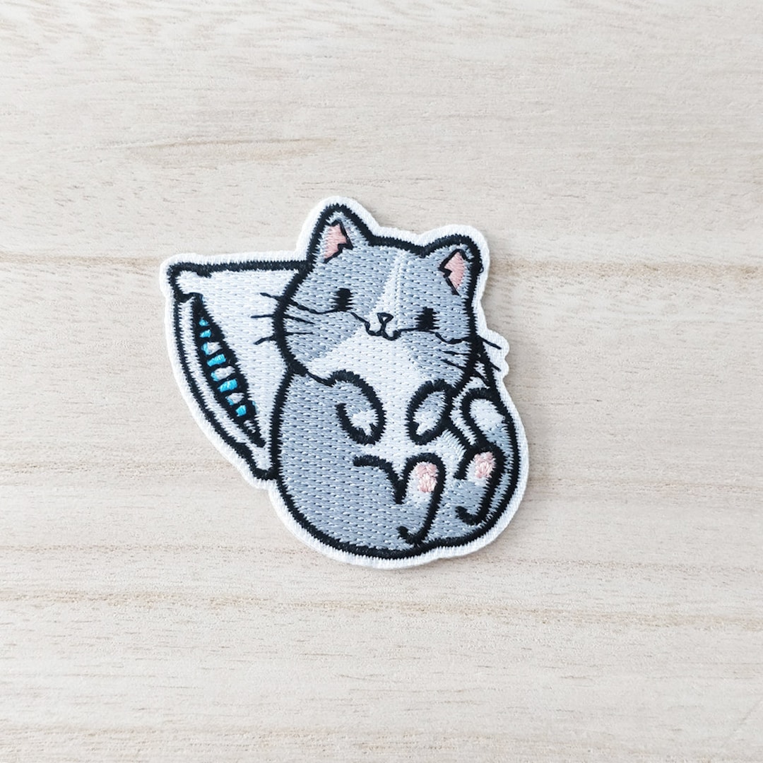 Kitten on Pillow Iron on Patch, Embroidery Patch, Cute Kawaii Patch ...
