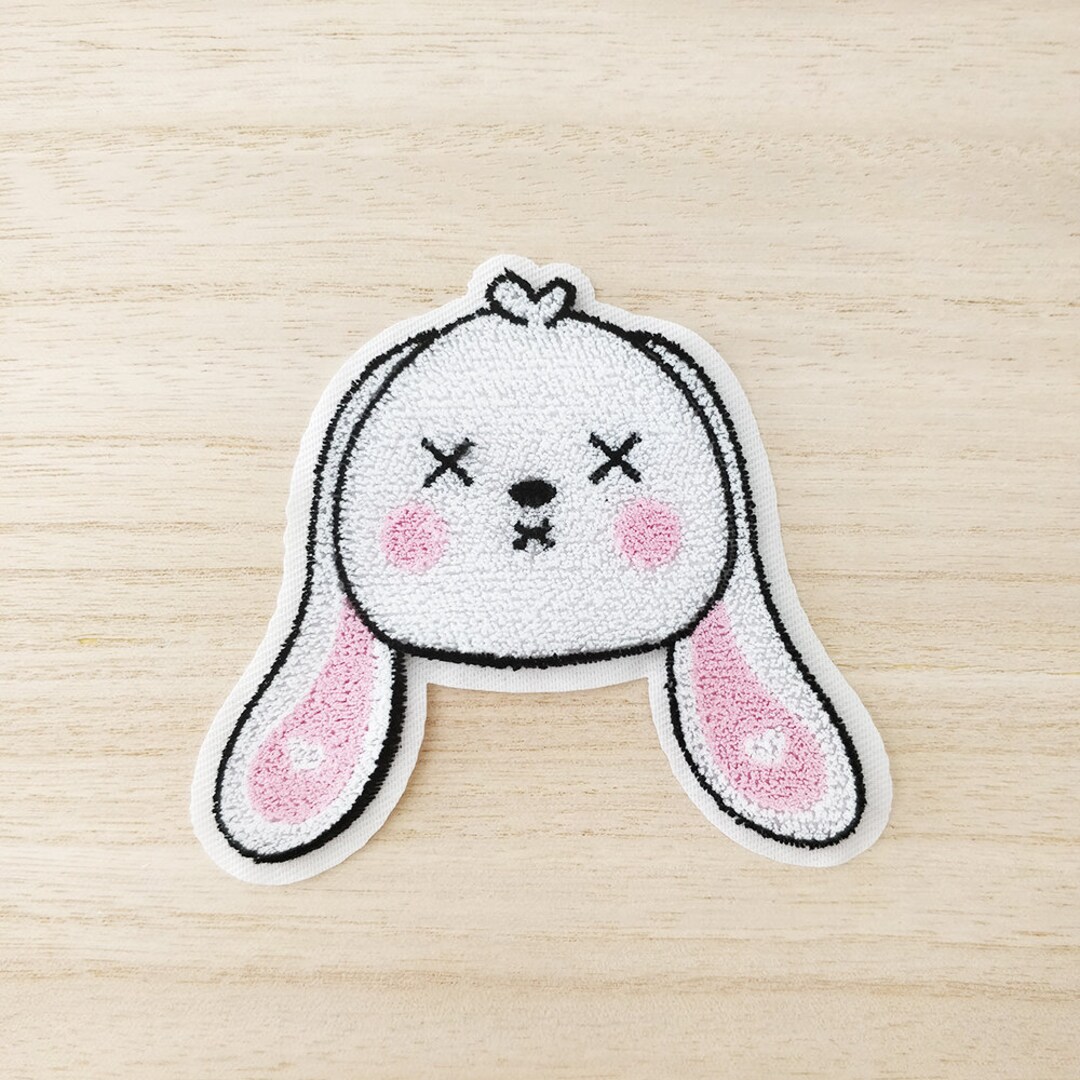 X-eyed Bunny Rabbit Iron on Patch, Embroidery Patch, Cute Kawaii Patch ...