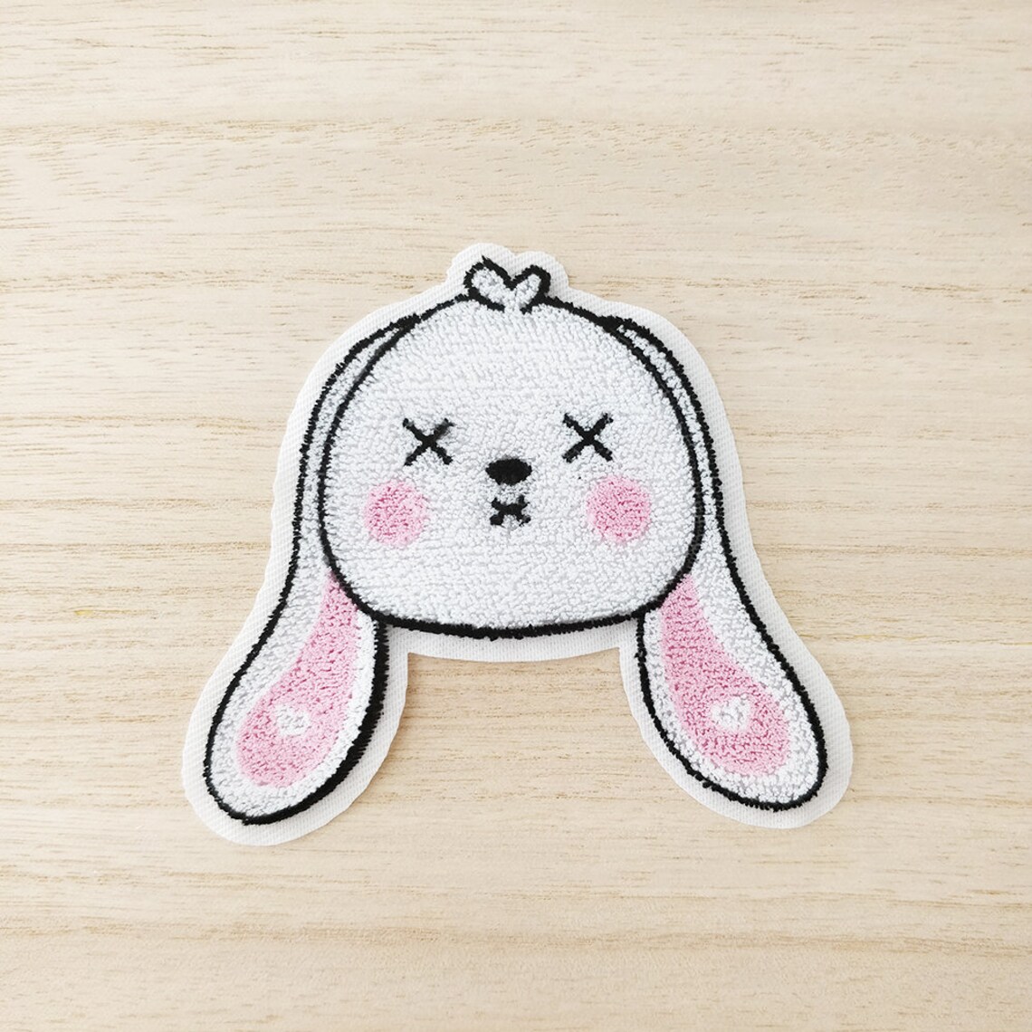 X-eyed Bunny Rabbit Iron on Patch, Embroidery Patch, Cute Kawaii Patch ...