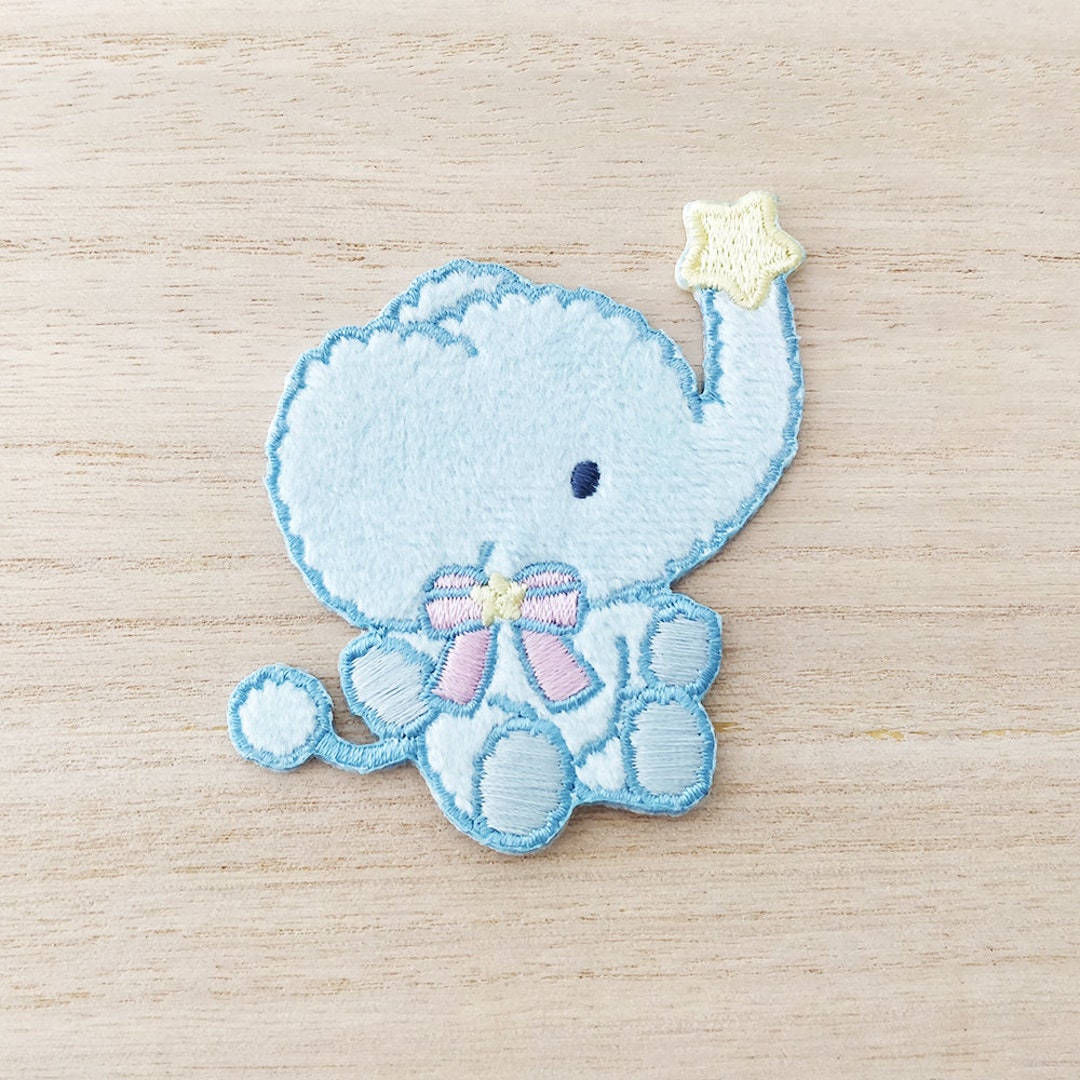 Blue Baby Elephant With Star Iron on Patch, Embroidery Patch, Cute ...