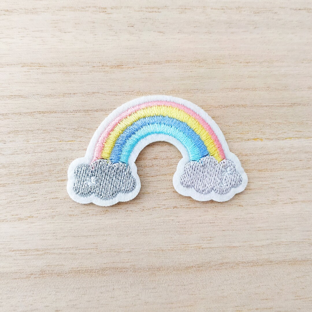 Pastel Rainbow Iron on Patch, Embroidery Patch, Cute Kawaii Patch, Sew on Patch, Craft Supply ...