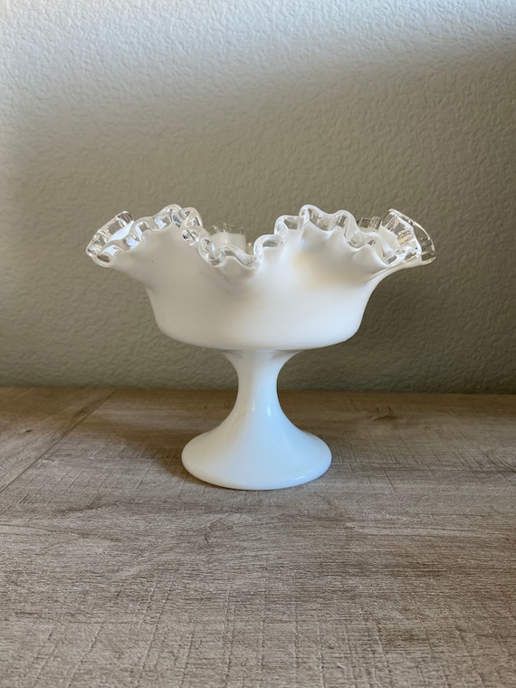 Kitchen & Dining Bowls White Milk Glass Compote etna.com.pe