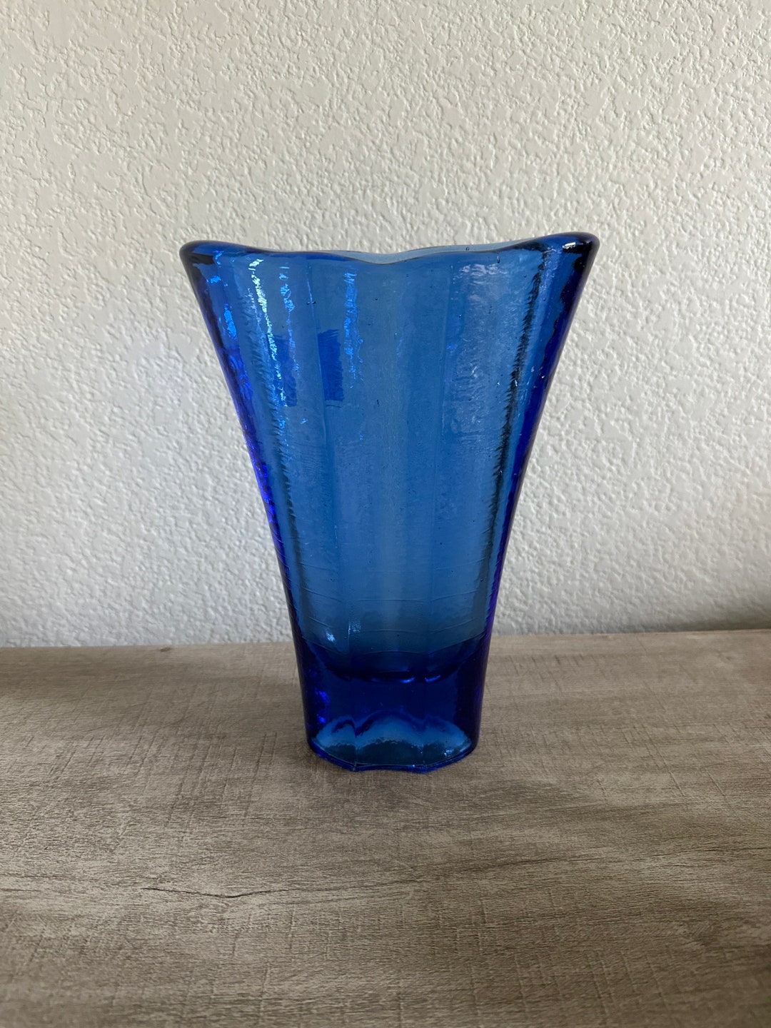 Vintage Fire and Light Vase Blue Aurora Recycled Glass - Etsy