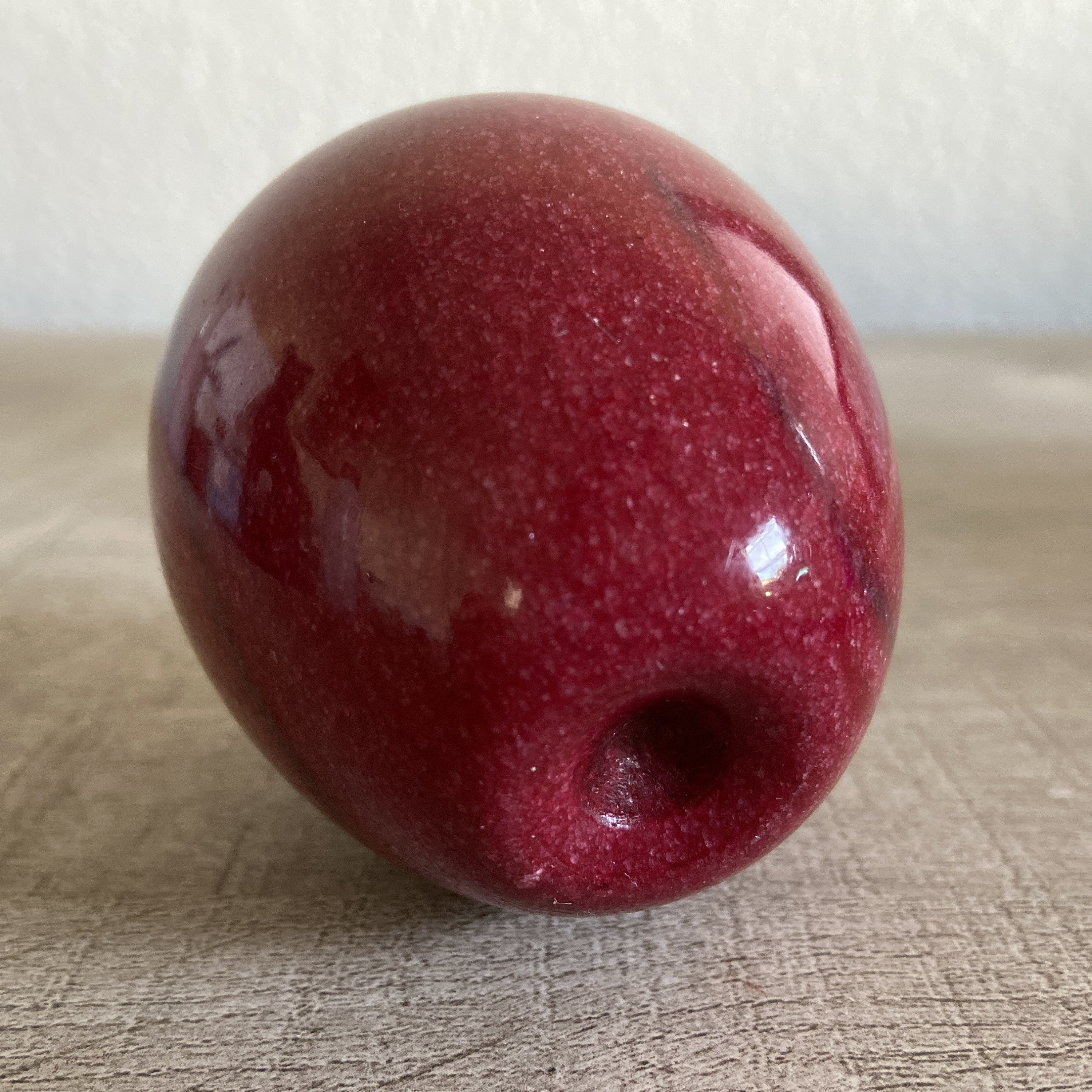 Vintage Red Stone Apple With Stem Paperweight - Etsy