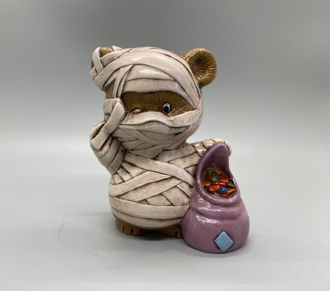Vintage Holloween Bear Mummy Halloween Figurine Decor Kitsch - Etsy