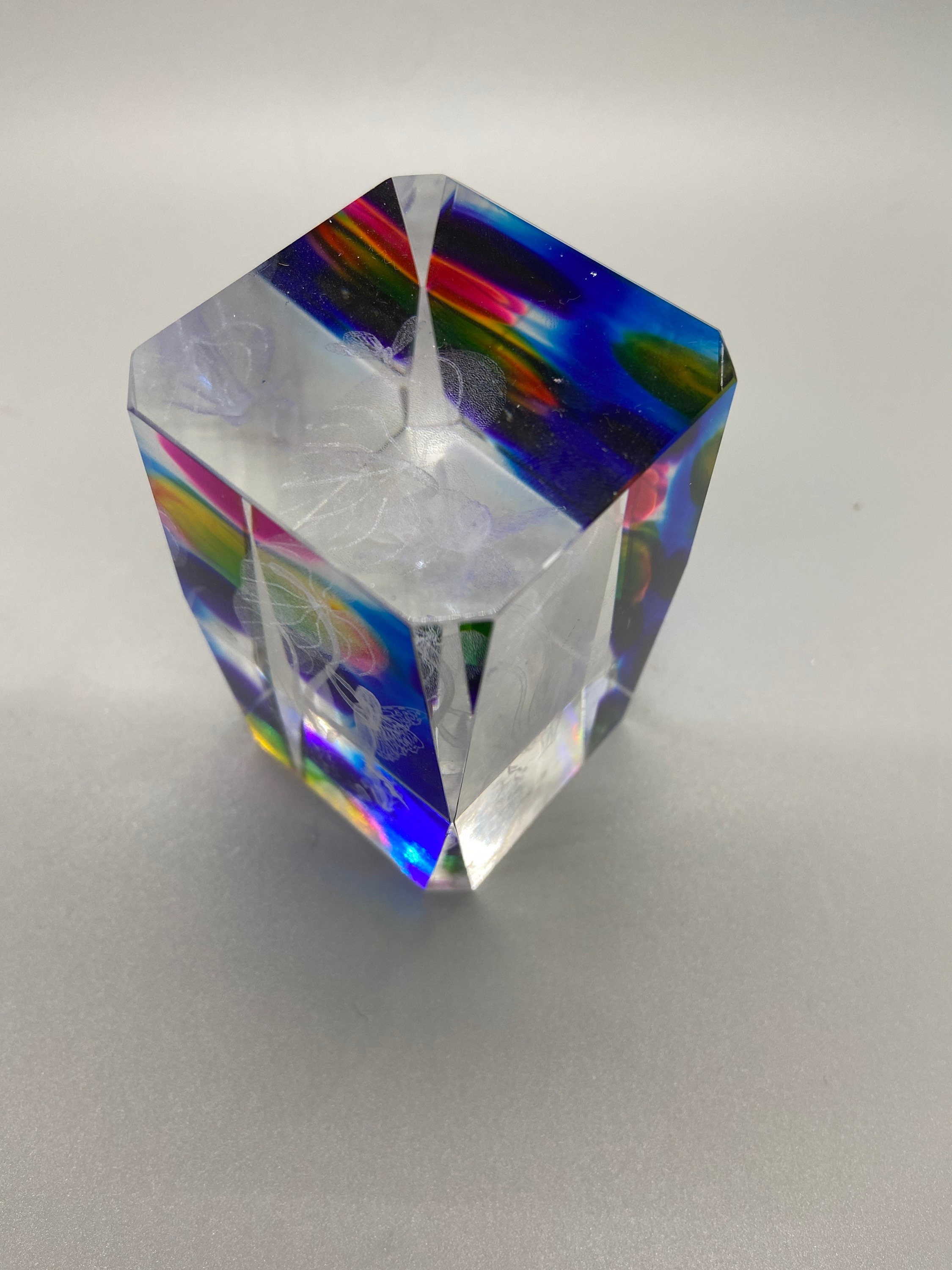 Fairy Paperweight Garden Rainbow Glass Paperweight 3D Holographic Laser ...