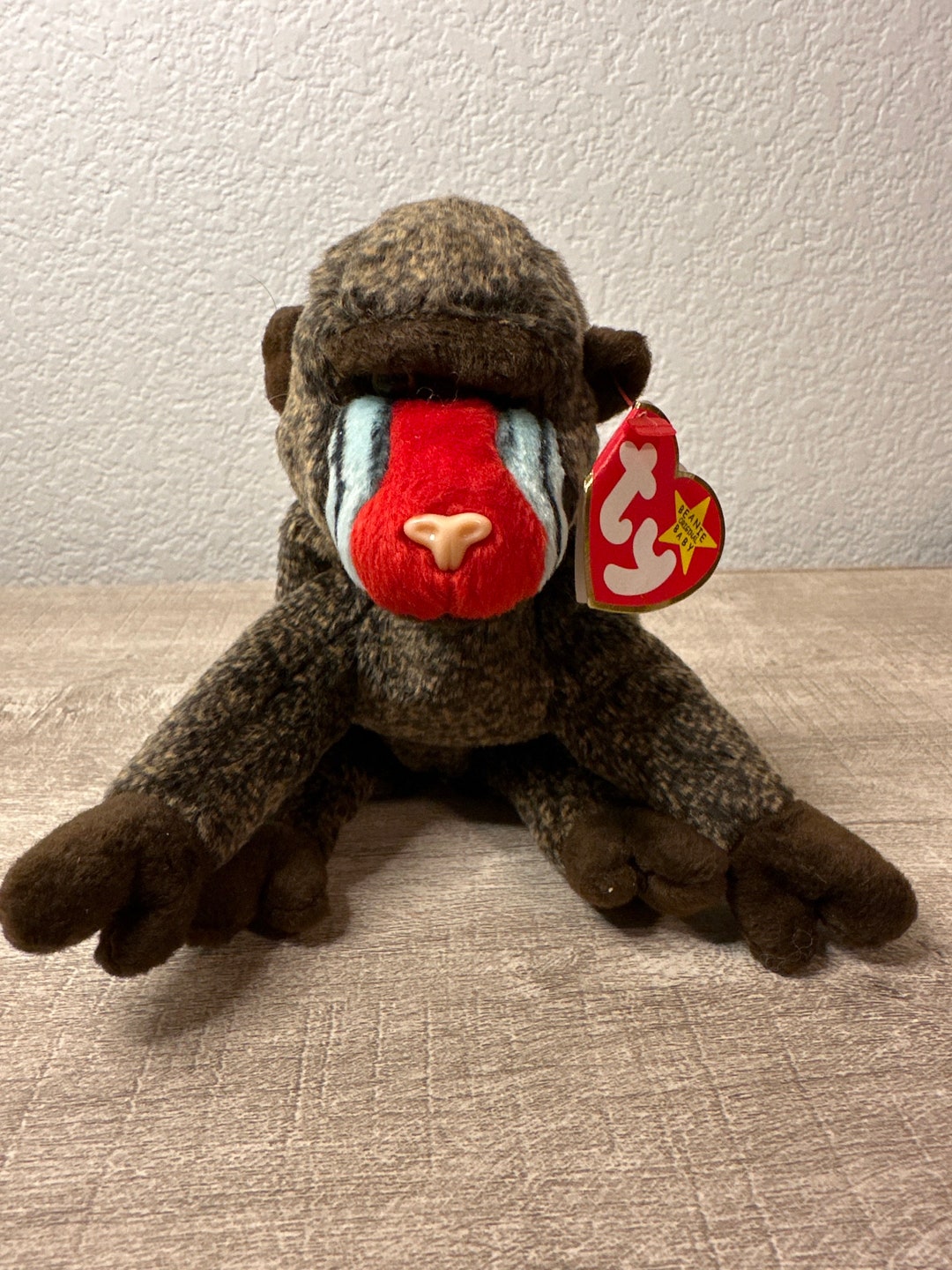 Vintage Monkey Baboon TY Beanie Baby Cheeks Plush Stuffed Animal - Etsy