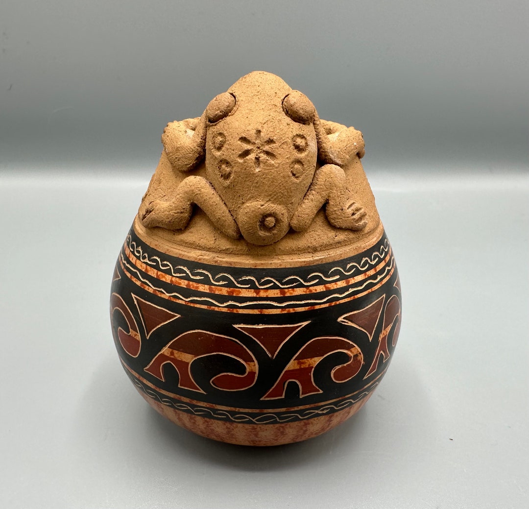 Vintage Frog Vase San Vicente Nicoya Folk Art Clay Pottery Vase With ...
