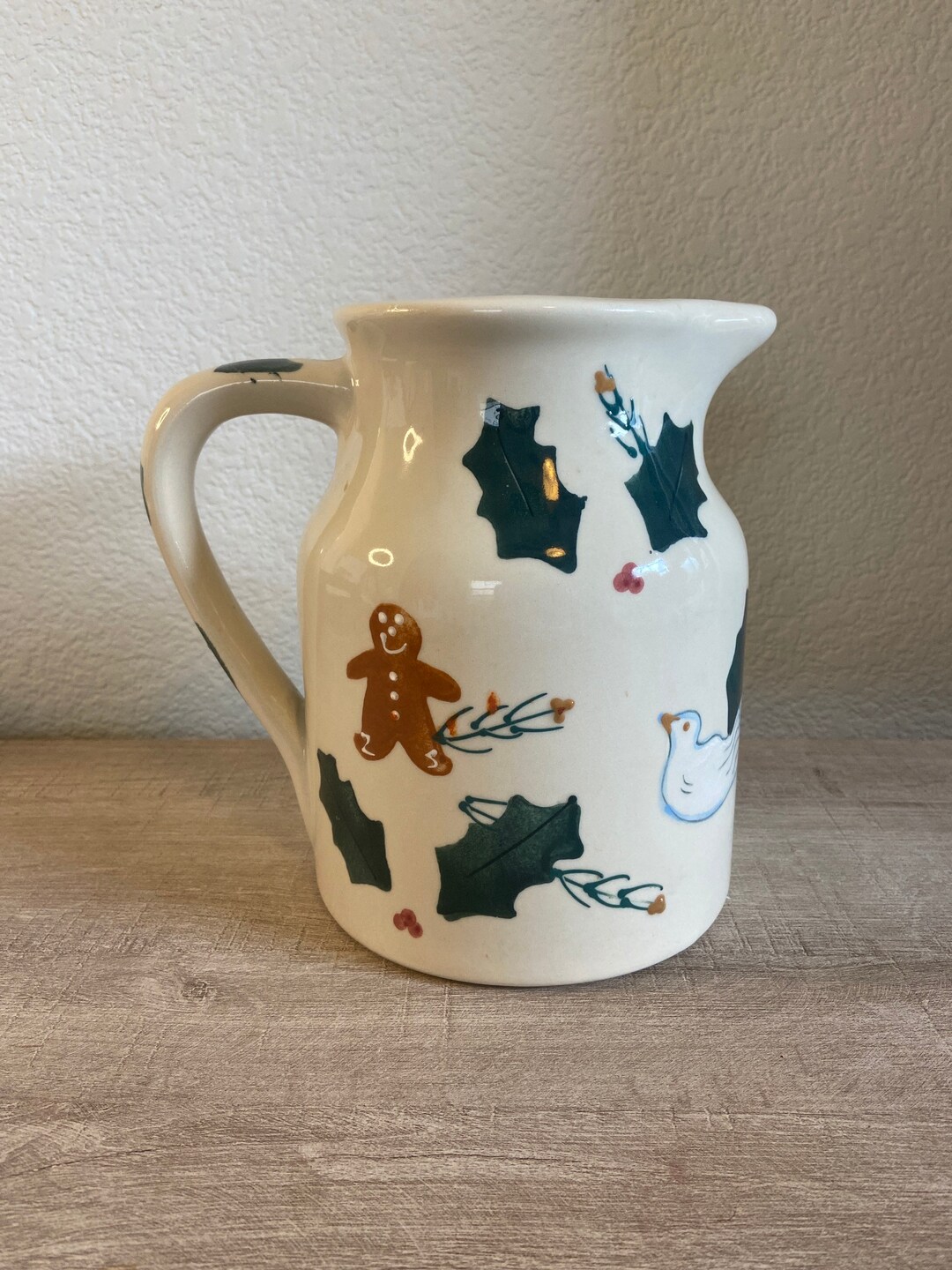 Vintage Hartstone Pottery Christmas Gingerbread Man Pitcher - Etsy