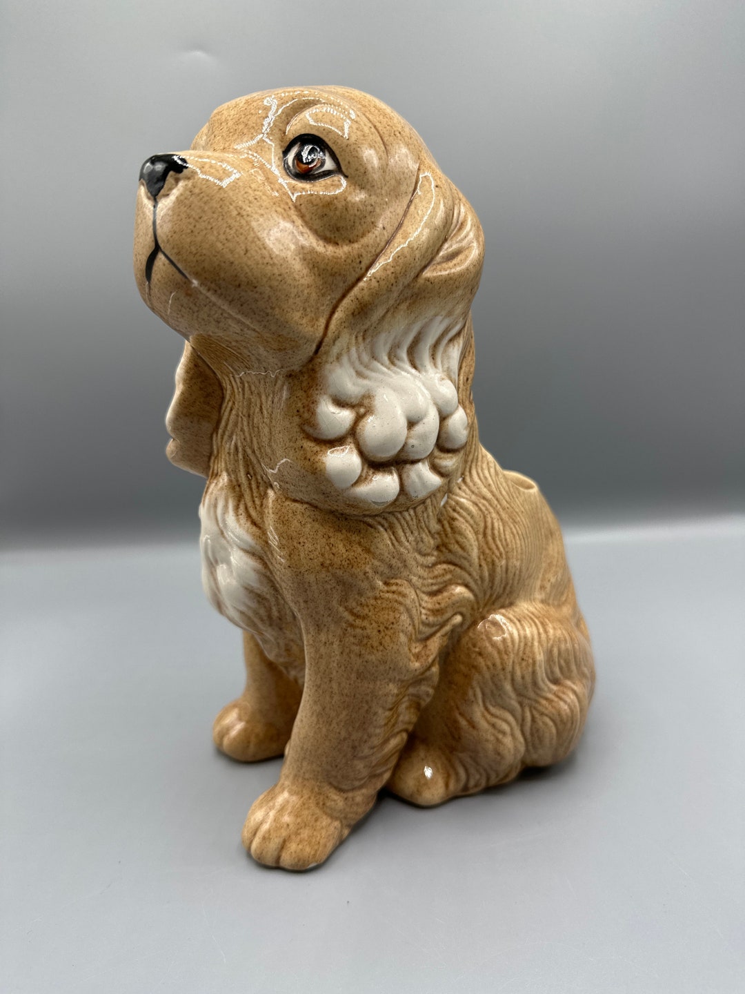 Vintage Brown Cocker Spaniel Dog Planter Pot Vase - Etsy
