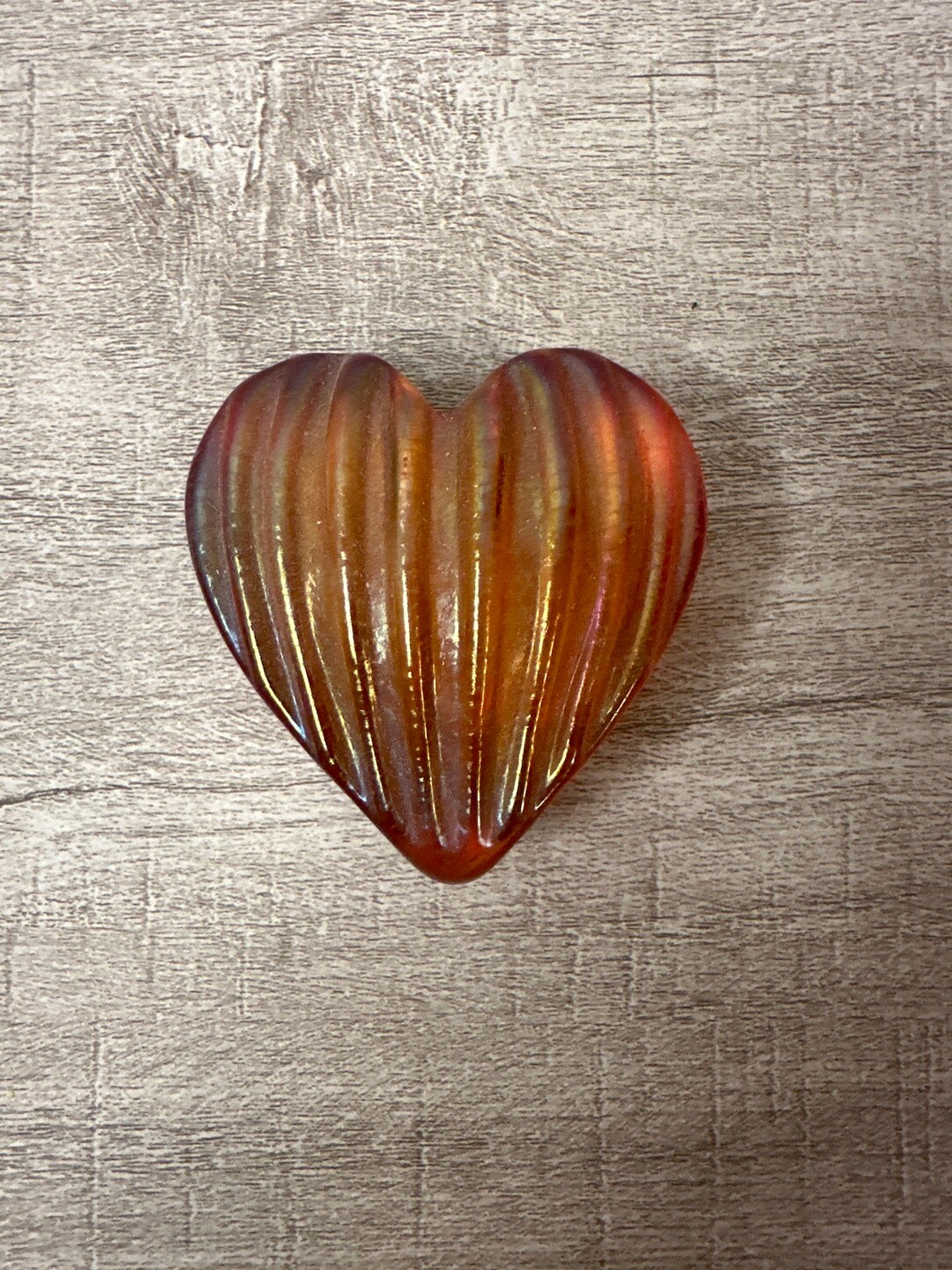 Vintage Robert Held Art Glass Studio Heart Shaped Paperweight in Hues ...
