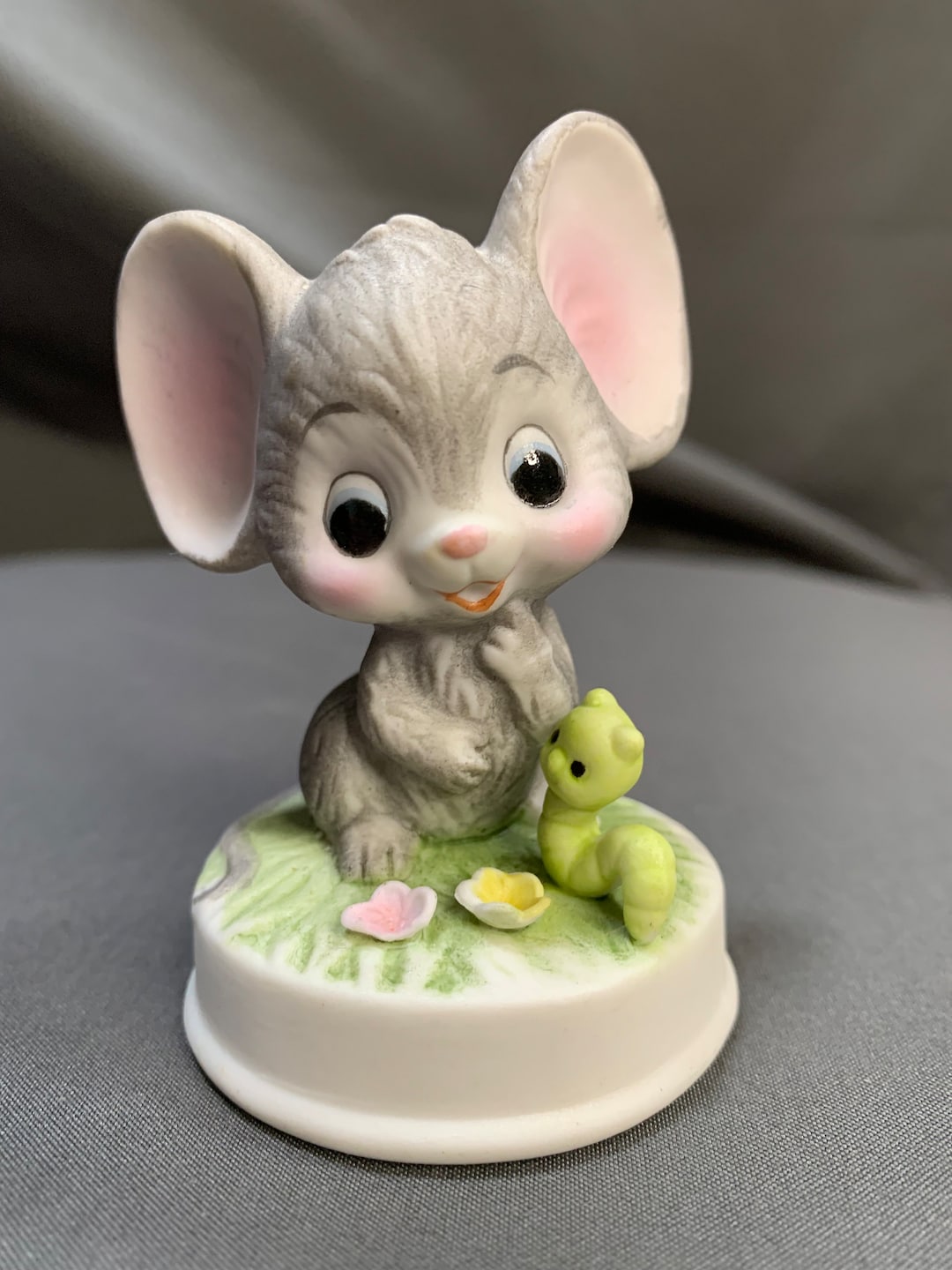 Vintage Napco Ceramic Mouse and Inch Worm Figurine - Etsy