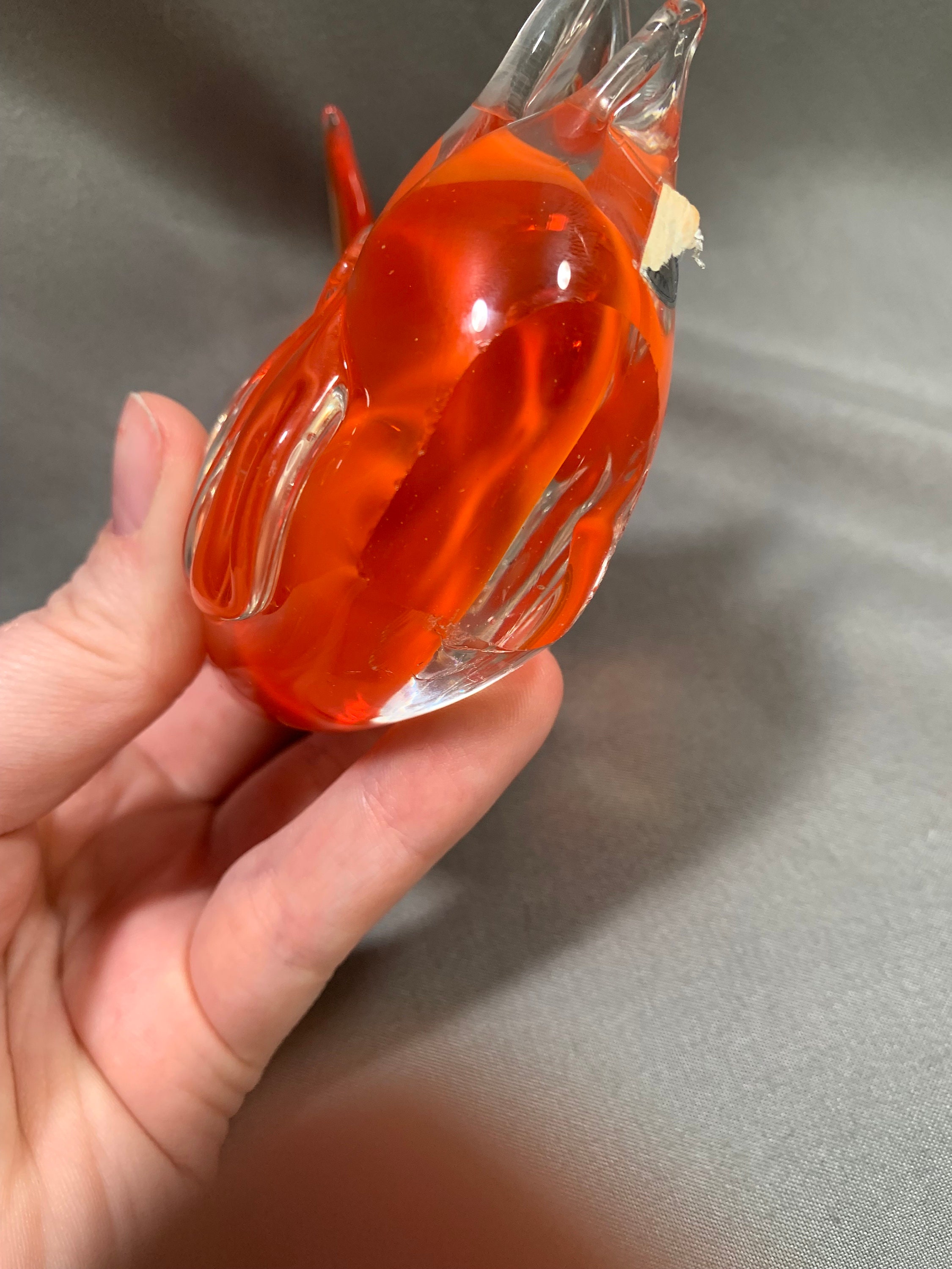 Vintage Murano Art Glass Swordfish Orange With Original Sticker - Etsy