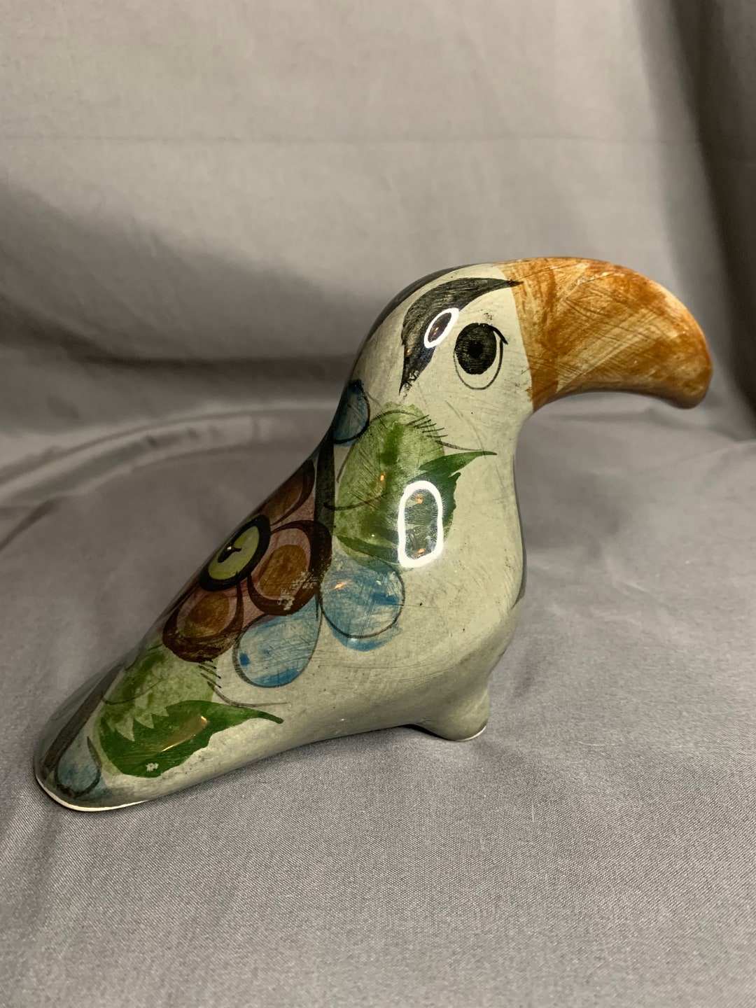 Vintage Tonala Mexico Hand Painted Pottery Toucan Bird Figure - Etsy