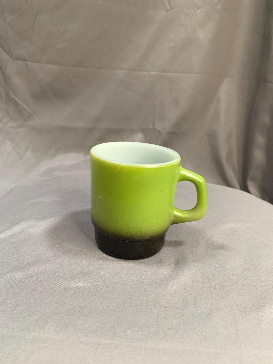 Vintage Green and Black Ombré Anchor Hocking Fire King Ware 56 Coffee ...
