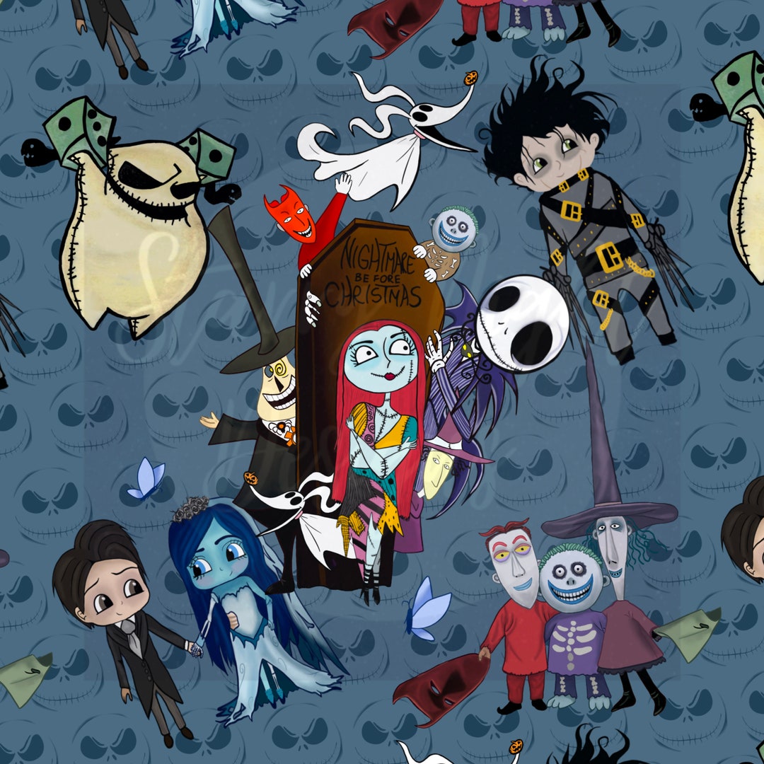 NBC Seamless Design, Jack, Sally, Spooky Surface Pattern Design ...