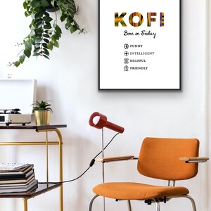 Kofi X Adinkra ~ Friday Born Male in Kente | Digital Print | African ...