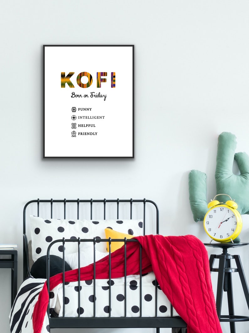 Kofi X Adinkra ~ Friday Born Male in Kente | Digital Print | African ...