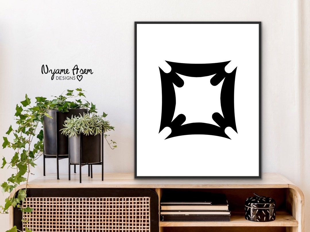 Fihankra ~ Safety in Black | Digital Print | African Wall Art | Adinkra ...