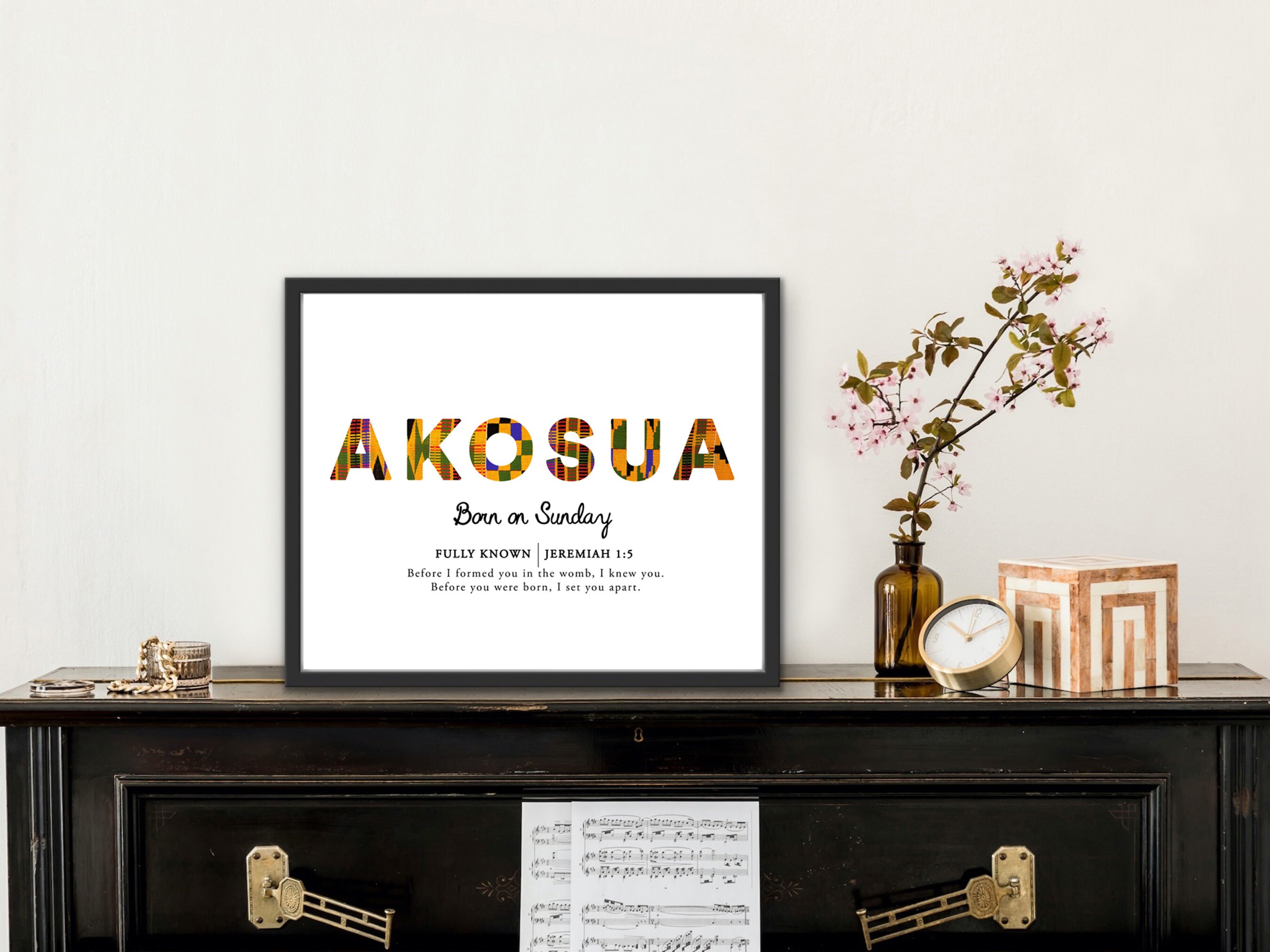 Akosua ~ Sunday Born Female in Kente | Digital Print | African Wall Art ...