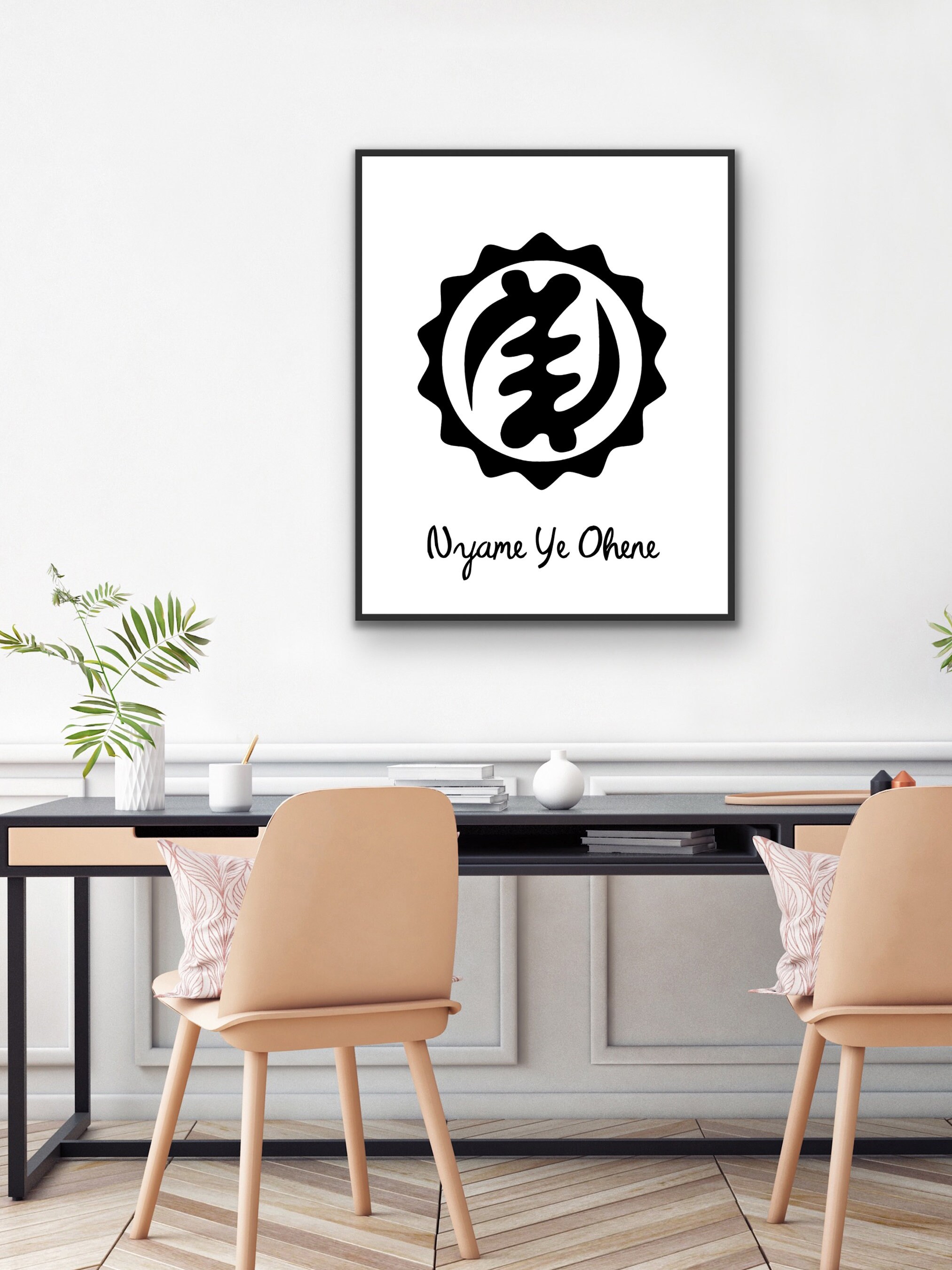 Nyame Ye Ohene ~ God is King in Black | Digital Print | African Wall ...
