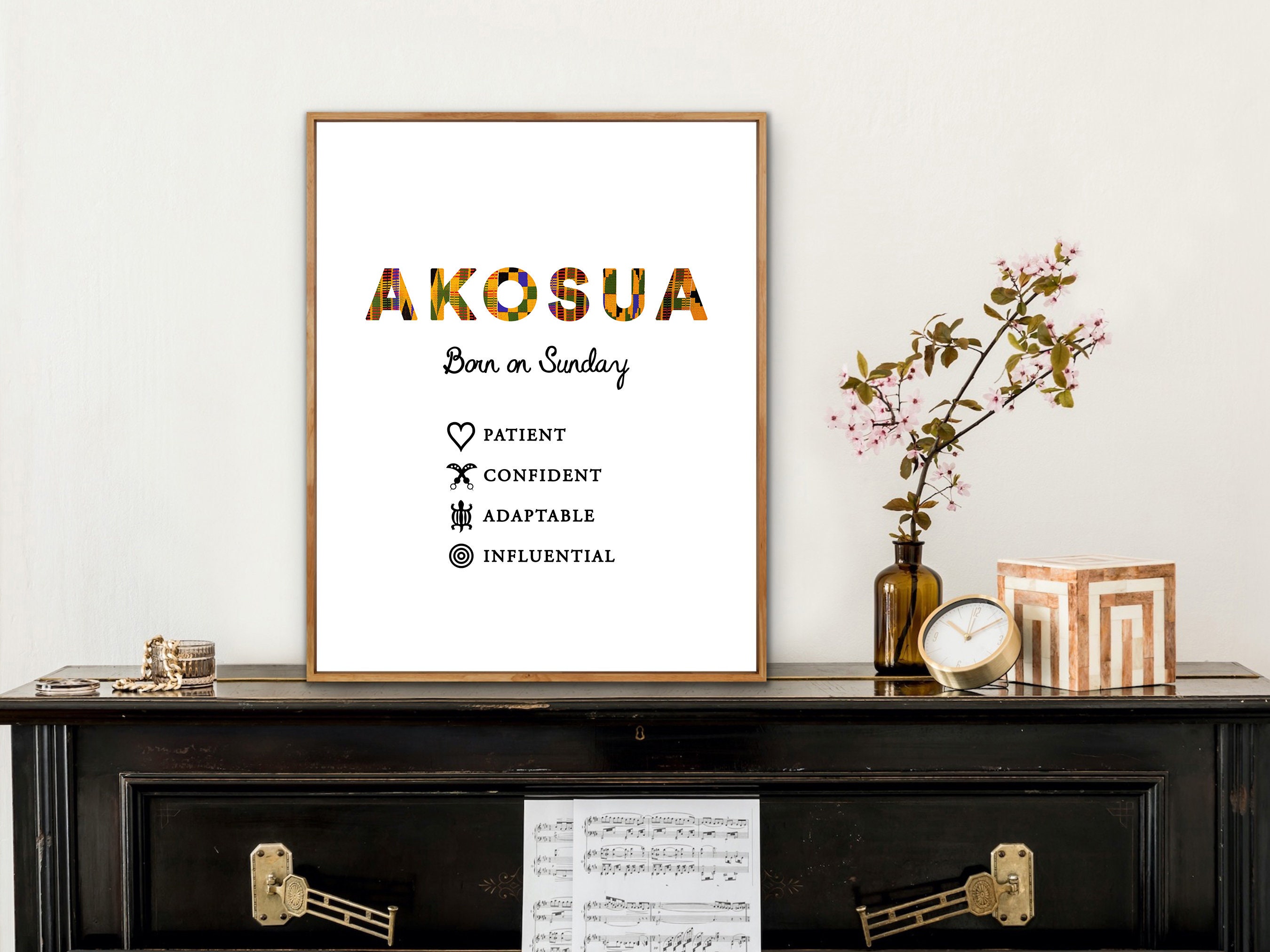 Akosua X Adinkra ~ Sunday Born Female in Kente | Digital Print ...