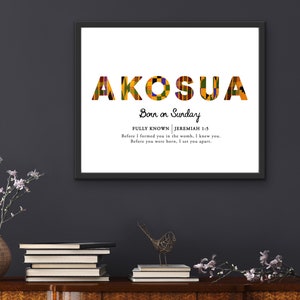 Akosua ~ Sunday Born Female in Kente | Digital Print | African Wall Art ...